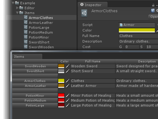 Editor Table Multiple Object Editor Utilities Tools Unity Asset Store