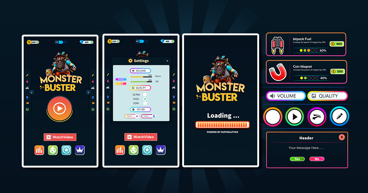 Mobile UI - Casual Games | 2D Icons | Unity Asset Store