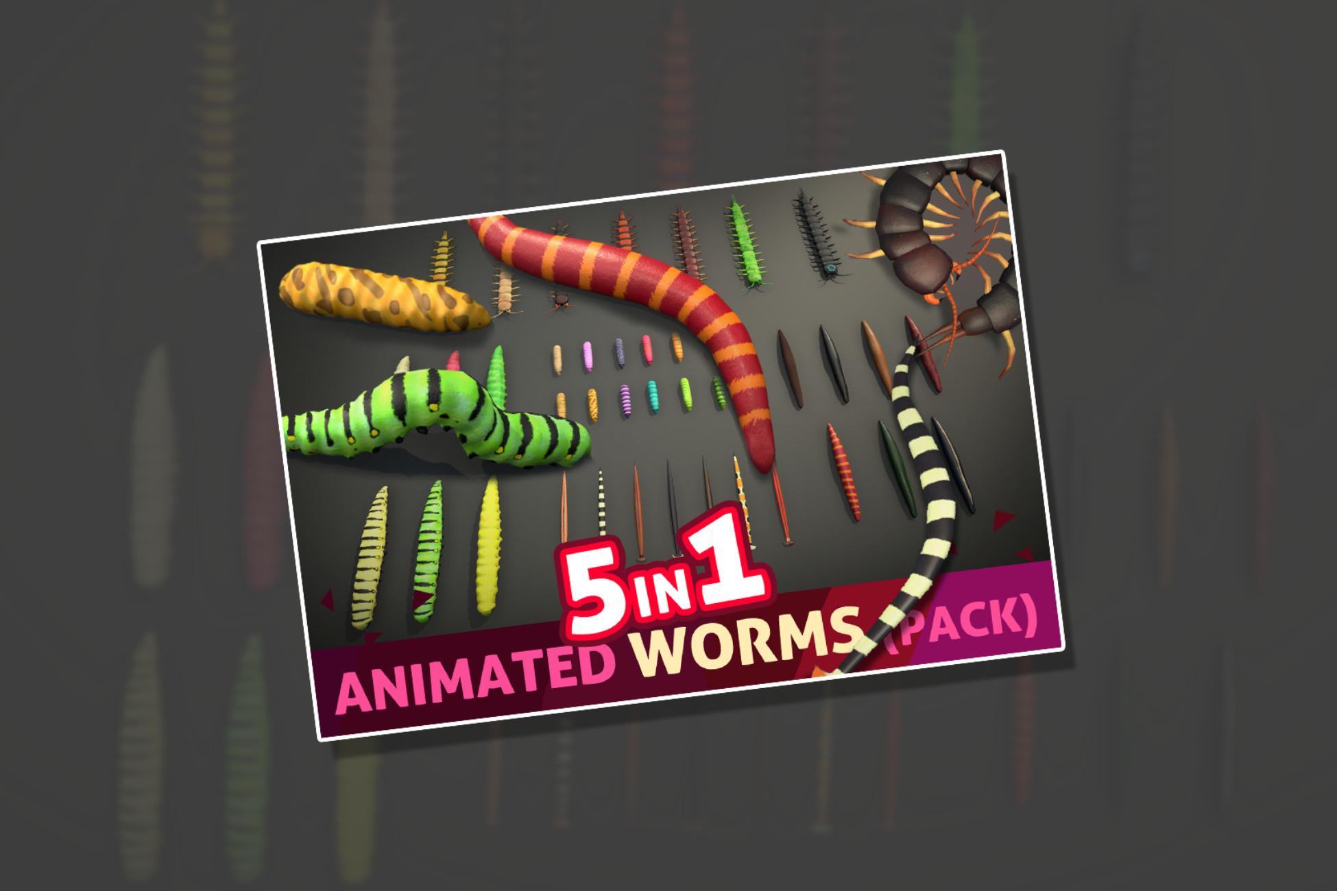 Worm's 5 in 1 Pack (3D) | 3D 동물 | Unity Asset Store