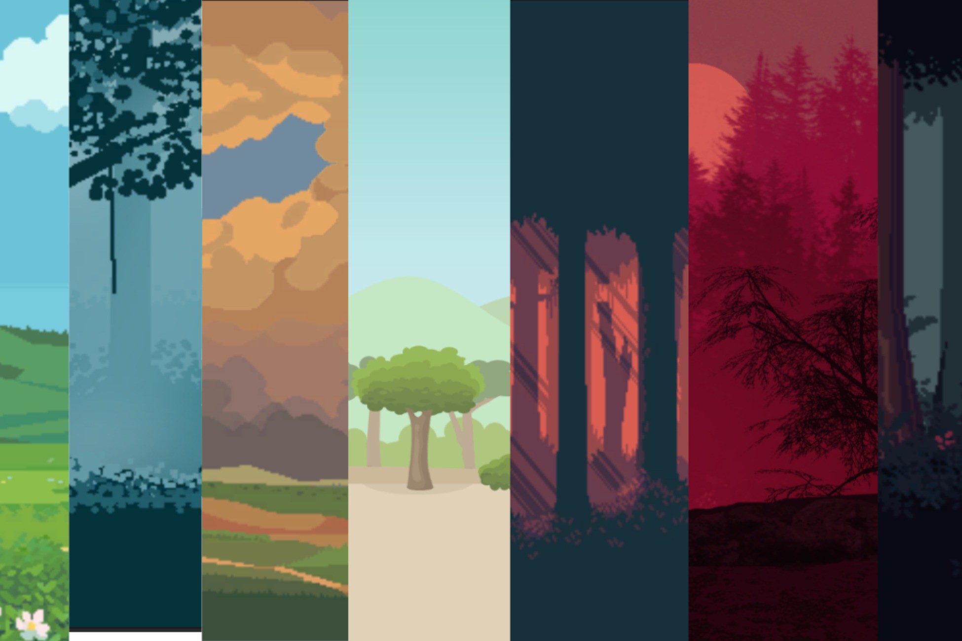 2D-VINTAGE THEME PARALLAX BACKGROUND by Mero Store Studios