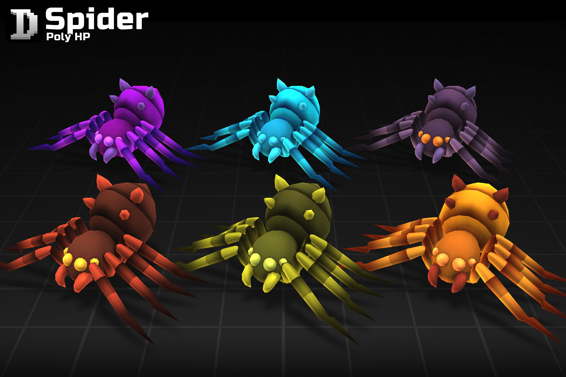 Poly HP - Spider | 3D Creatures | Unity Asset Store
