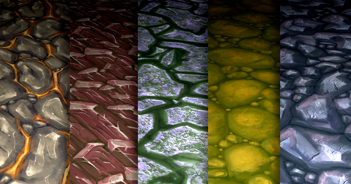 Texture Set Vol.25 Hand Painted Rock and Cliff | 2D Stone | Unity Asset ...