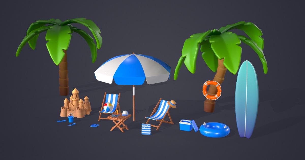 Big Beach Pack | 3D Props | Unity Asset Store