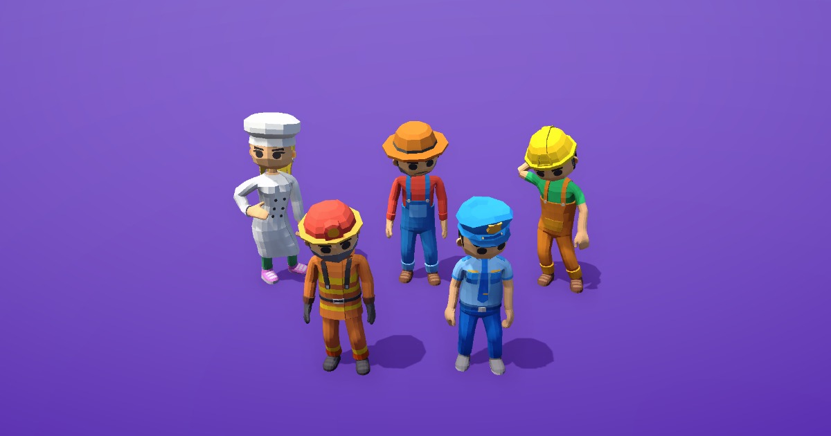 Job Character Pack - Low Poly | 3D Humanoids | Unity Asset Store