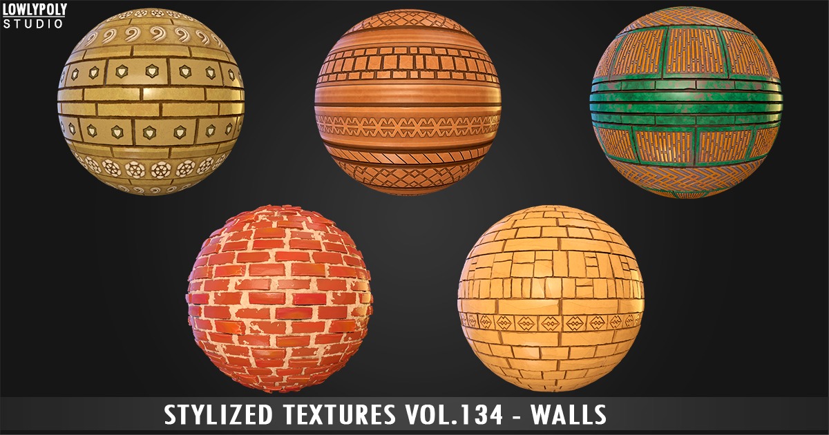 Walls Vol.134 - Stylized Textures | 2D Brick | Unity Asset Store
