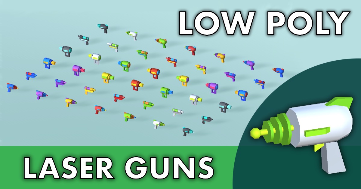 3D Low Poly Space Laser Guns | 3D Guns | Unity Asset Store