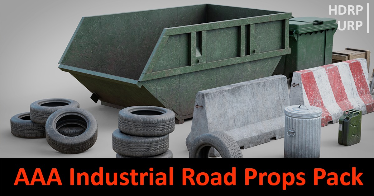 Road Props Collection | 3D Industrial | Unity Asset Store