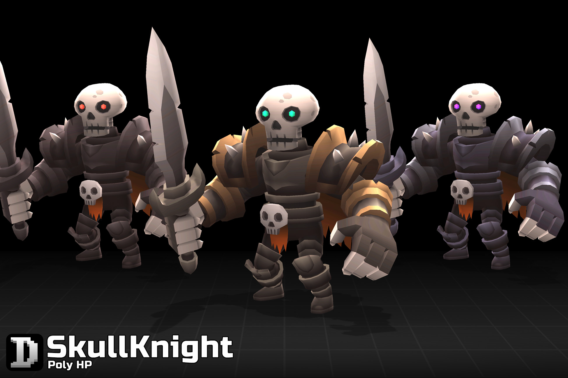 Poly HP - SkullKnight | 3D Creatures | Unity Asset Store
