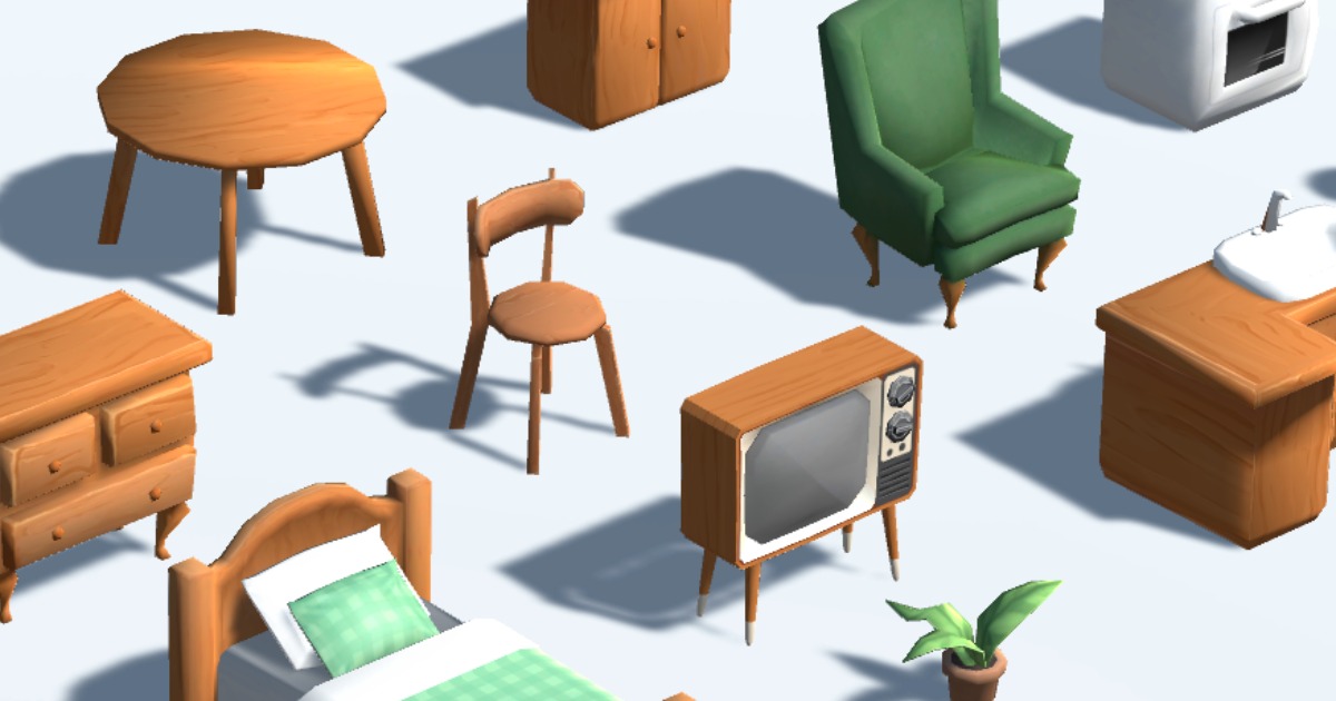 Lowpoly cozy cartoon furniture pack | 3D Furniture | Unity Asset Store