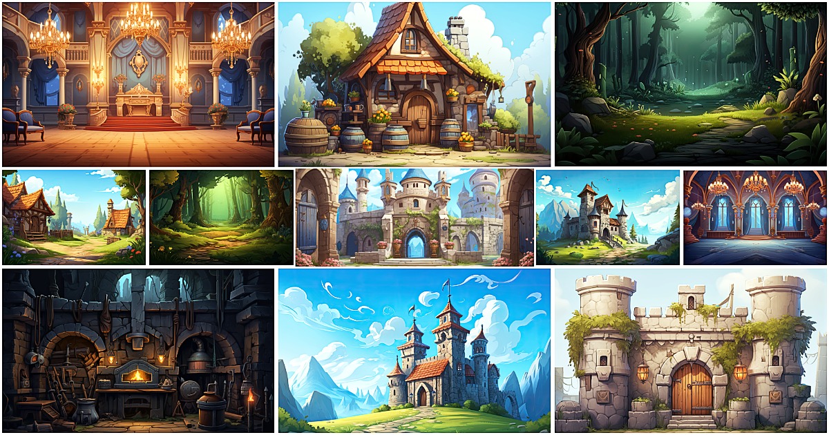BACKGROUND - Stylized Medieval 1 | 2D Environments | Unity Asset Store