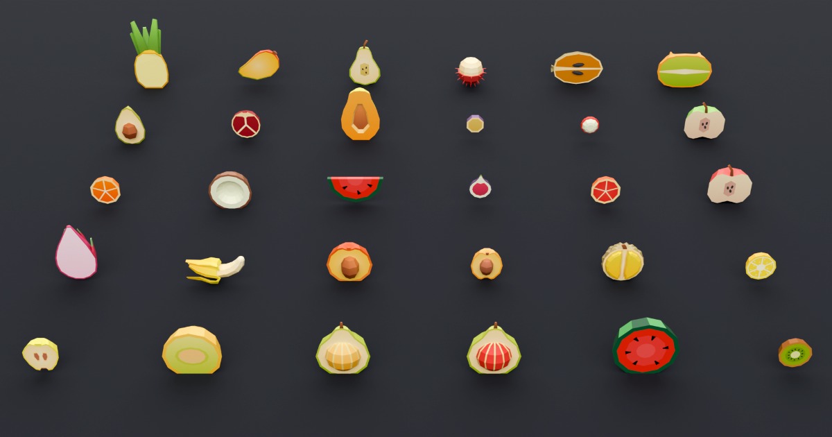 Low Poly 3D Fruit Pack | 3D 食べ物 | Unity Asset Store
