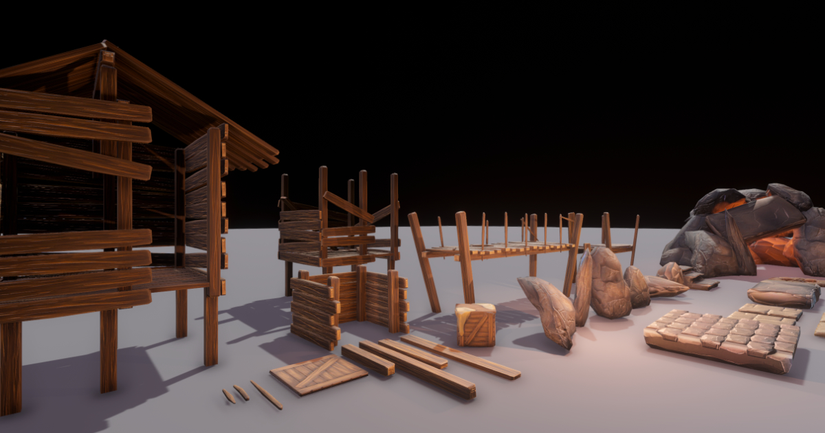 Handpainted style rocks and woods | 3D Environments | Unity Asset Store