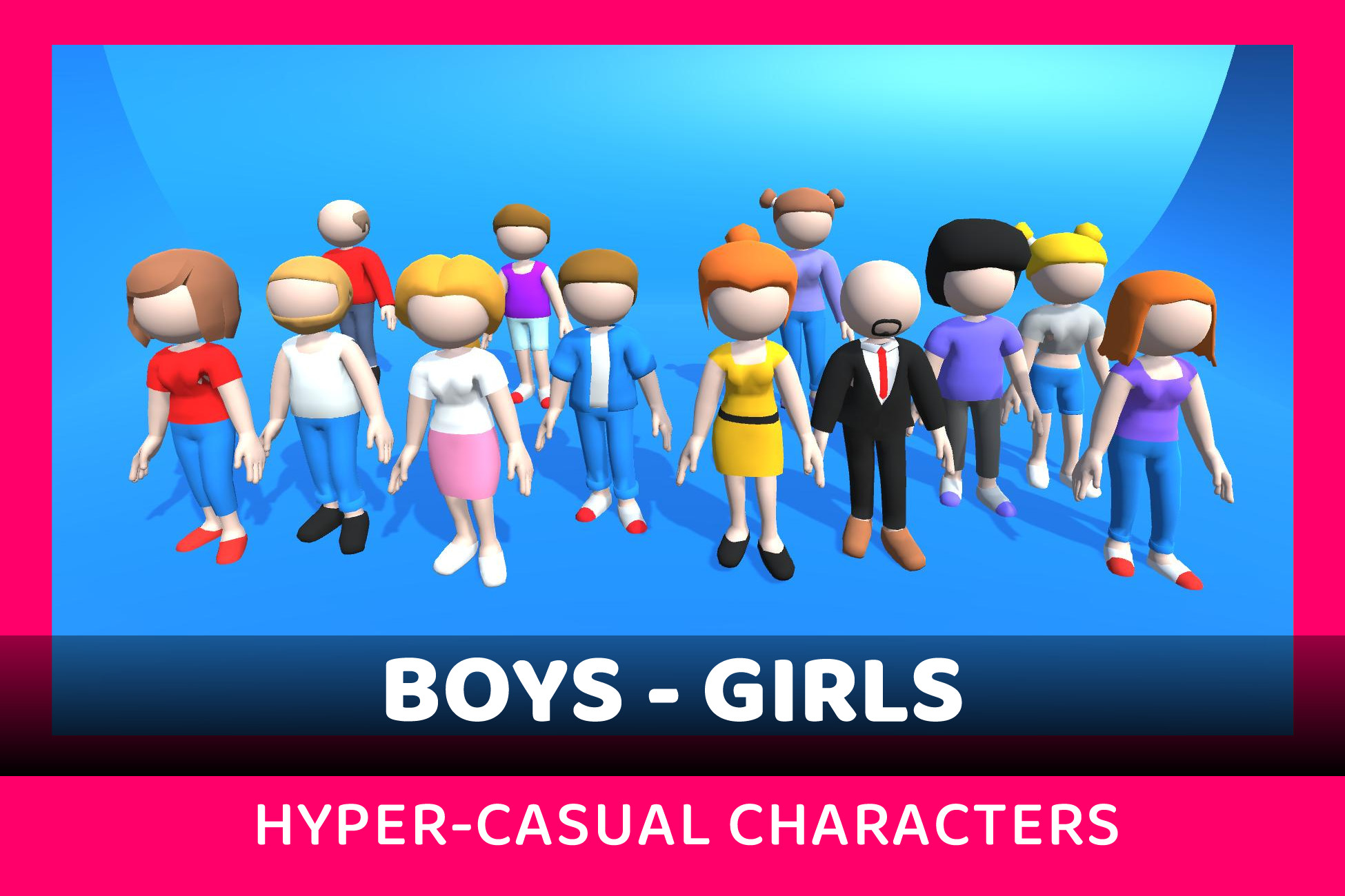 Hyper Casual Stickman Boys and Girls Characters | 3D Characters | Unity ...