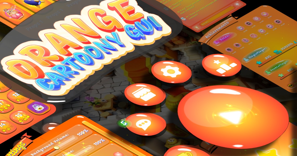 Cartoony GUI - Orange | 2D GUI | Unity Asset Store