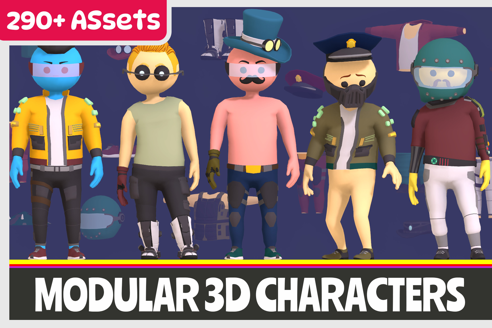Modular 3D Cyberpunk Characters Vol 1 | 3D Humanoids | Unity Asset Store