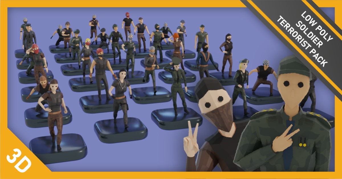 Low Poly Military Characters | 3D Humanoids | Unity Asset Store