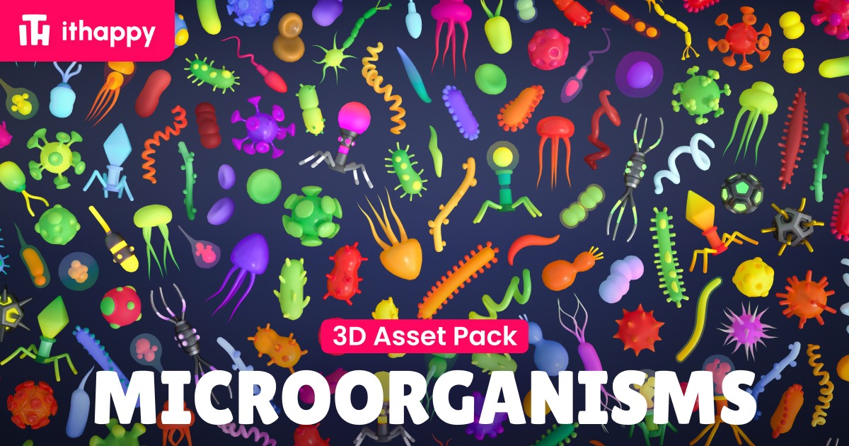 Microorganisms - Low Poly 3D Models | 3D Characters | Unity Asset Store