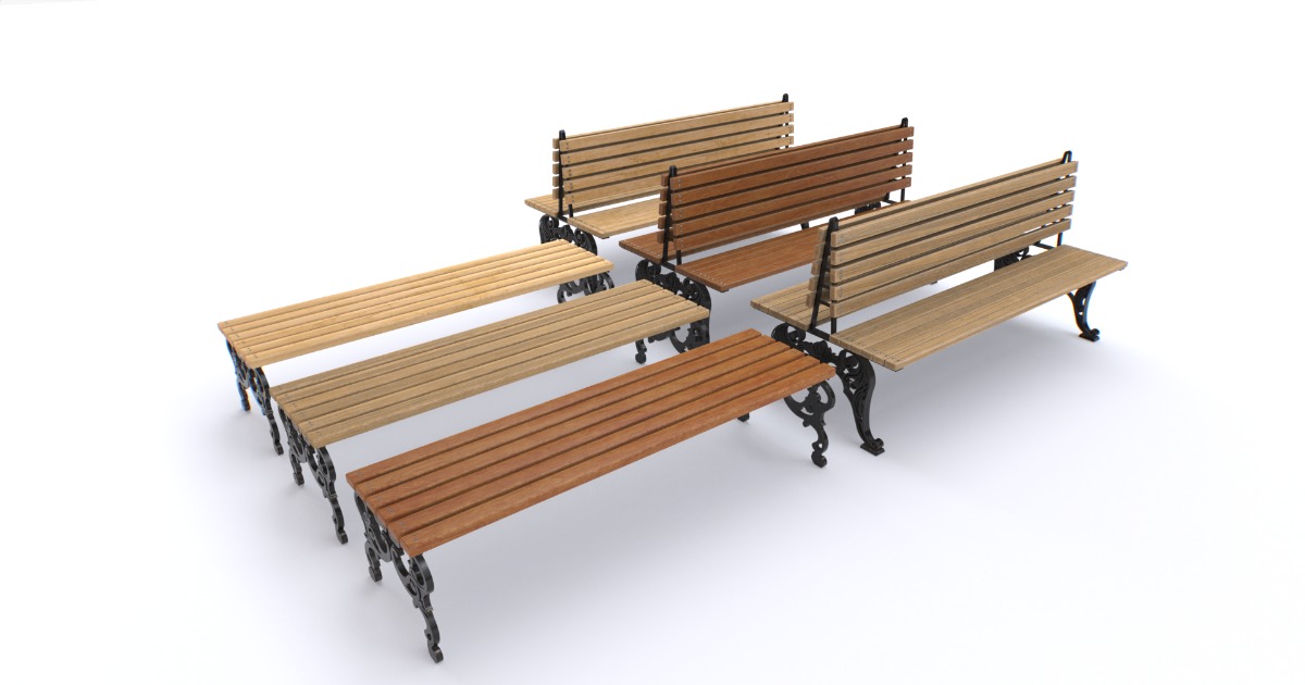 Wood Bench Seat Pack 1 | 3D Props | Unity Asset Store