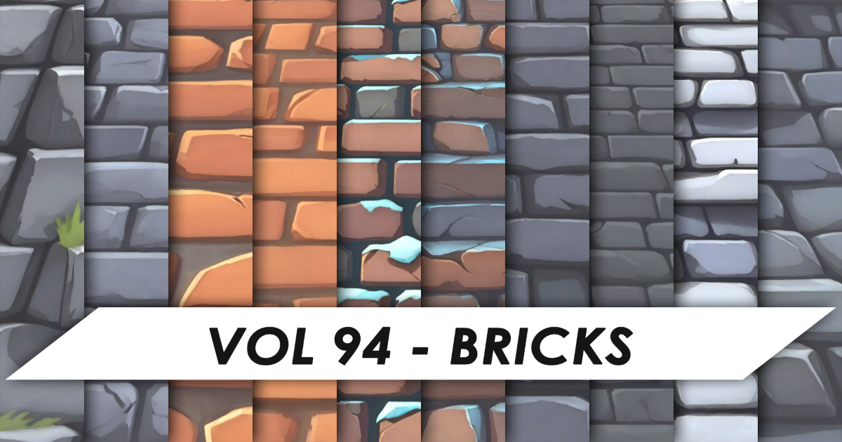 Hand Painted Textures - Vol 94 - Bricks | 2D テクスチャ＆マテリアル | Unity Asset ...