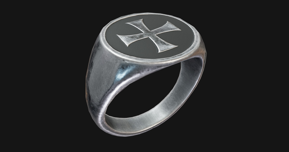 Templar Cross Signet Ring – Game-Ready 3D Model | Props | Unity Asset Store