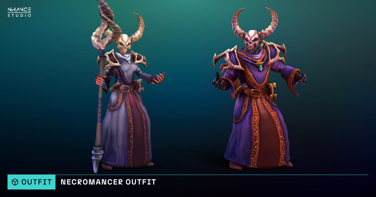 Stylized Fantasy Necromancer Outfit | 3D Characters | Unity Asset Store