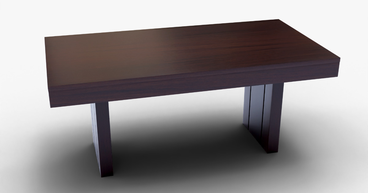 Modern Heavy-Base Wooden Table – Game Ready Furniture Asset | 3D ...