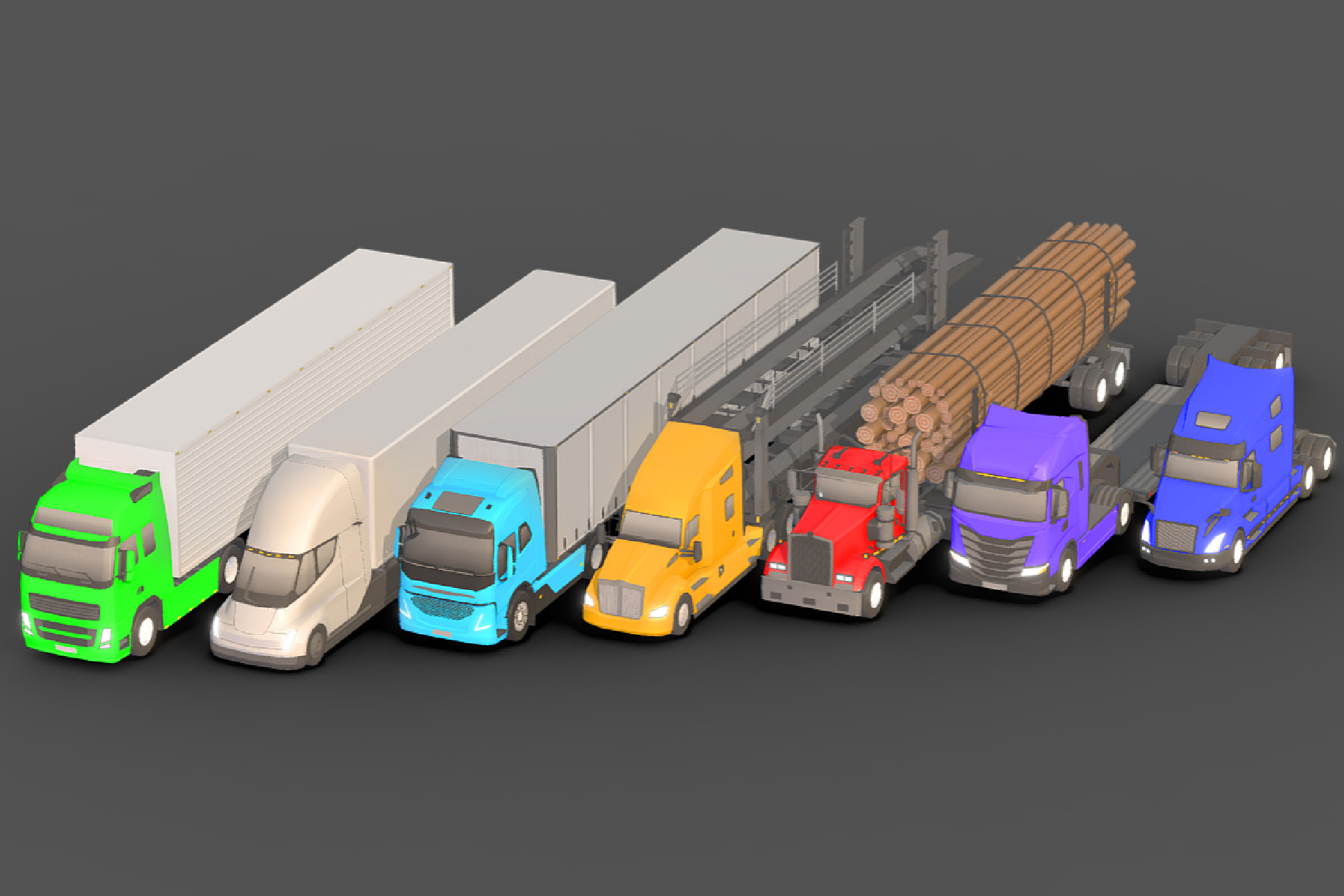 Low-poly Truck Pack | 3D Land | Unity Asset Store