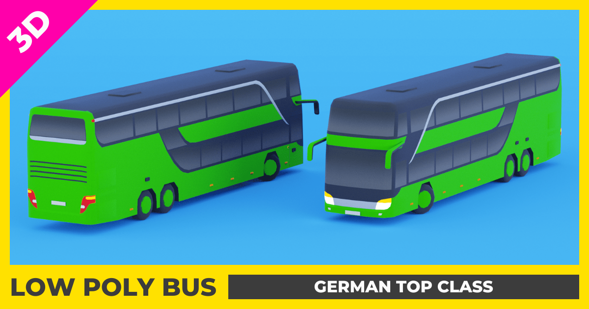 Low Poly Bus - German Top Class | 3D Land | Unity Asset Store