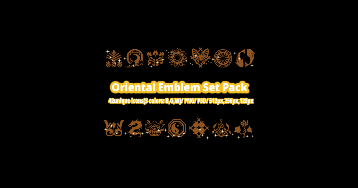 Oriental Emblem Set Pack | 2D Icons | Unity Asset Store