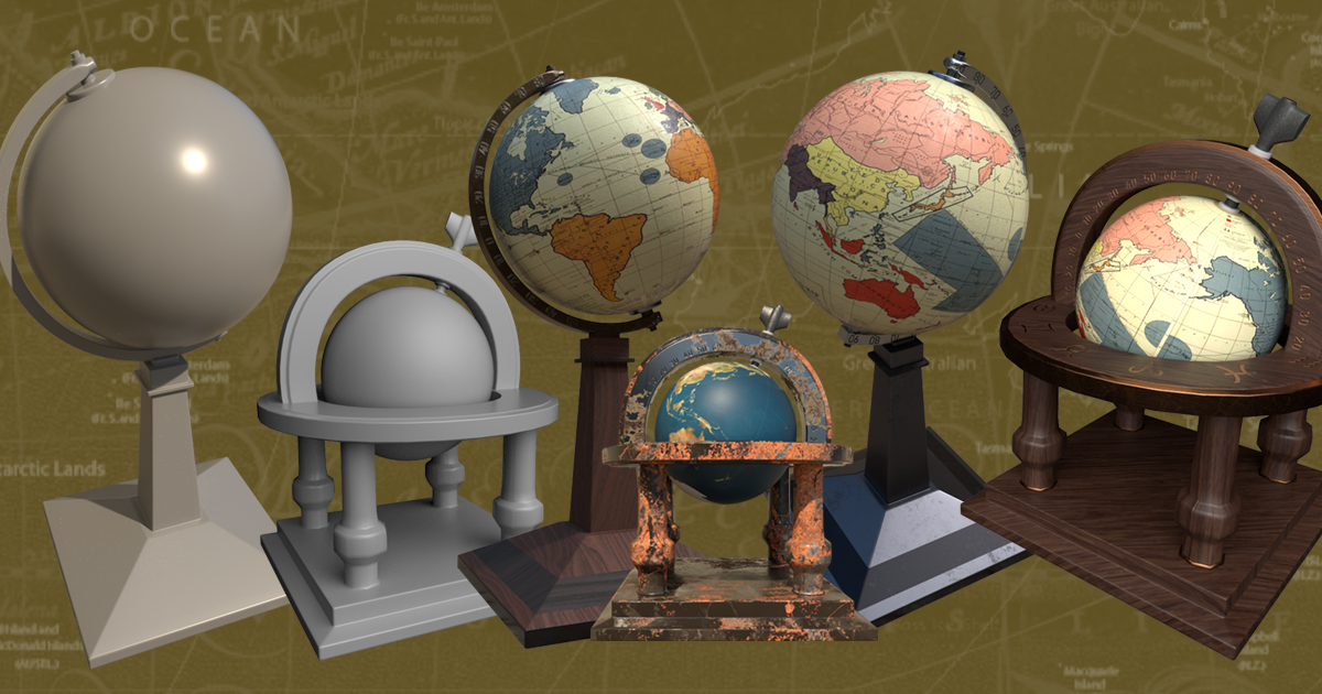 Study Room - Globes | 3D Interior | Unity Asset Store