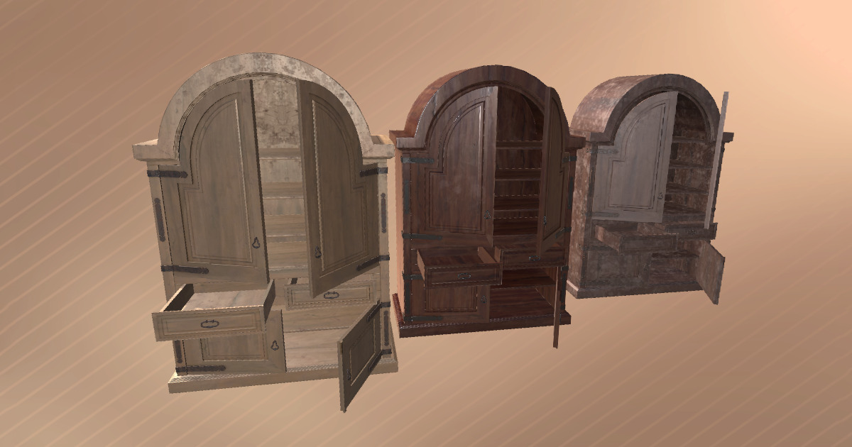 Old Wardrobe Modular Set | 3D Furniture | Unity Asset Store