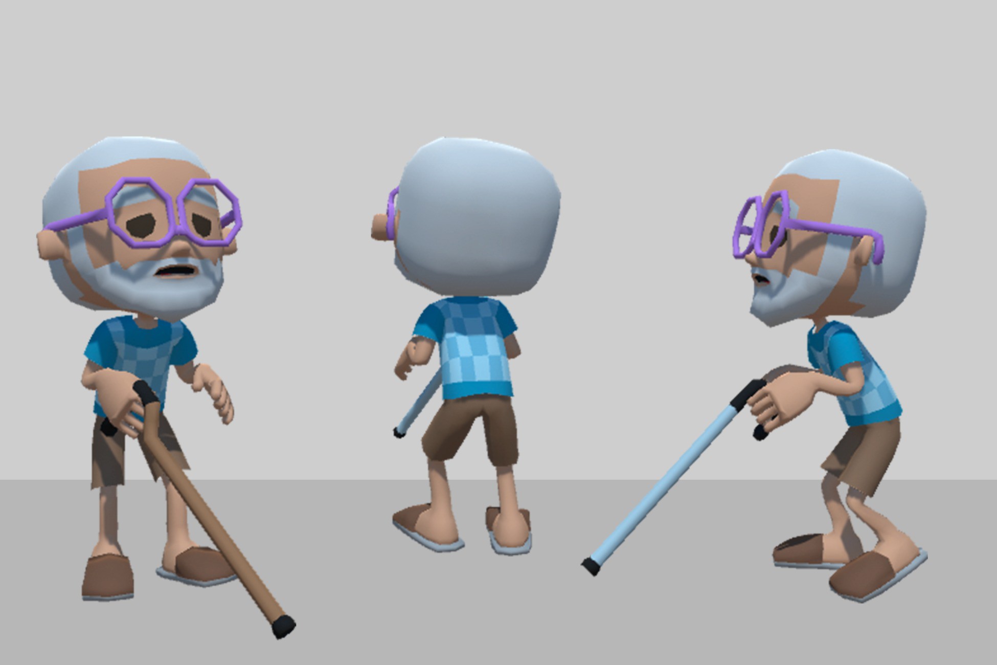 3D Character #011 - Old Man - Animated - Low Poly - FBX | 3D Characters ...