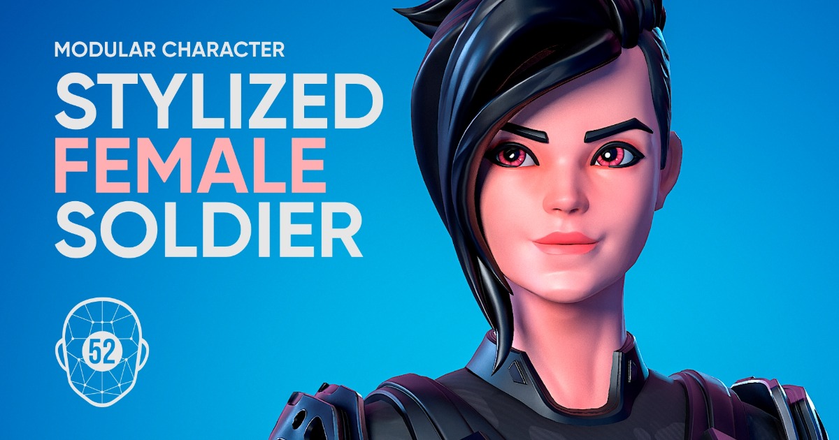 Stylized Female Soldier - Modular Character | 3D Characters | Unity Asset Store