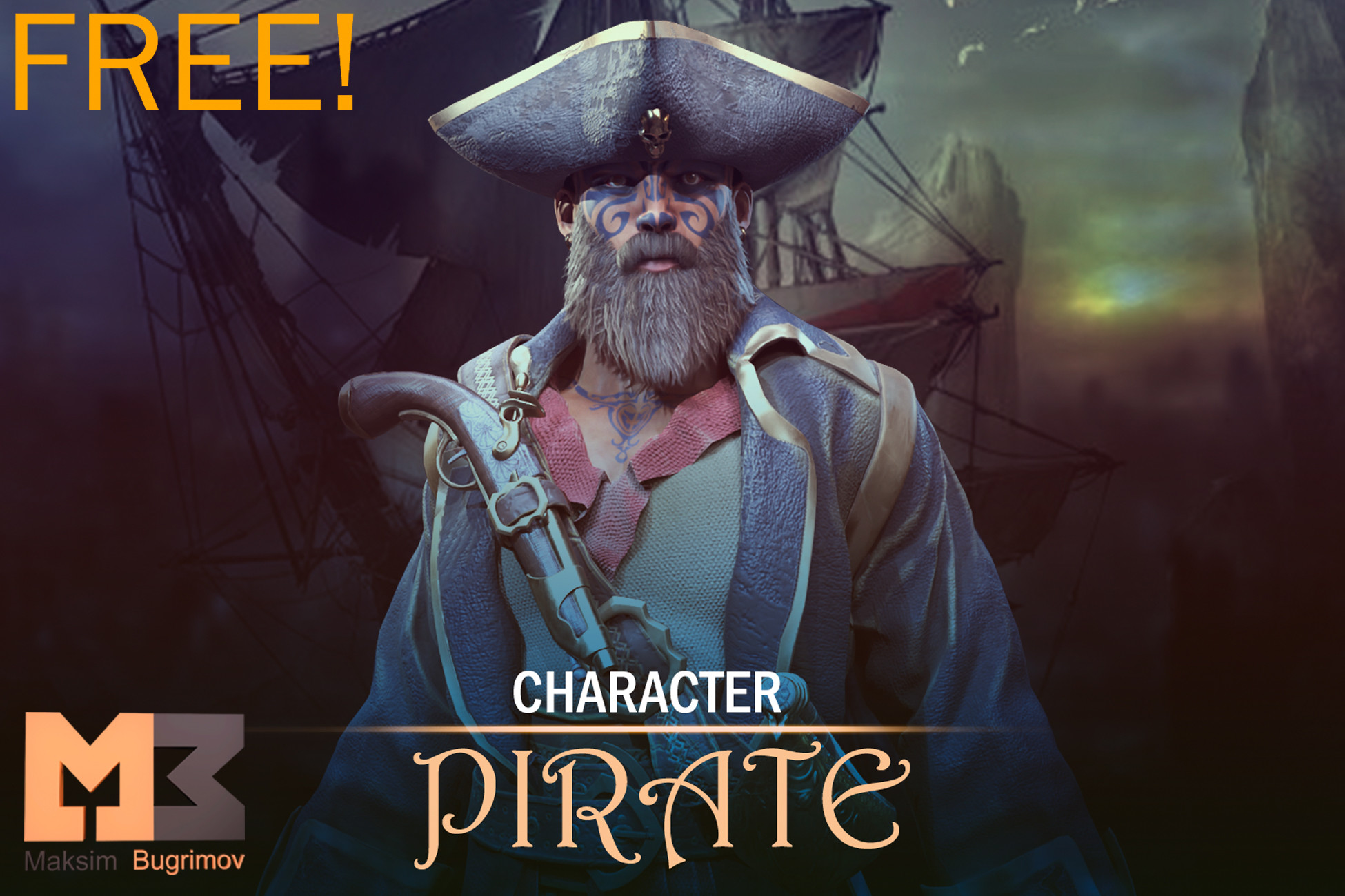 Pirate Customized Characters Unity Asset Store 