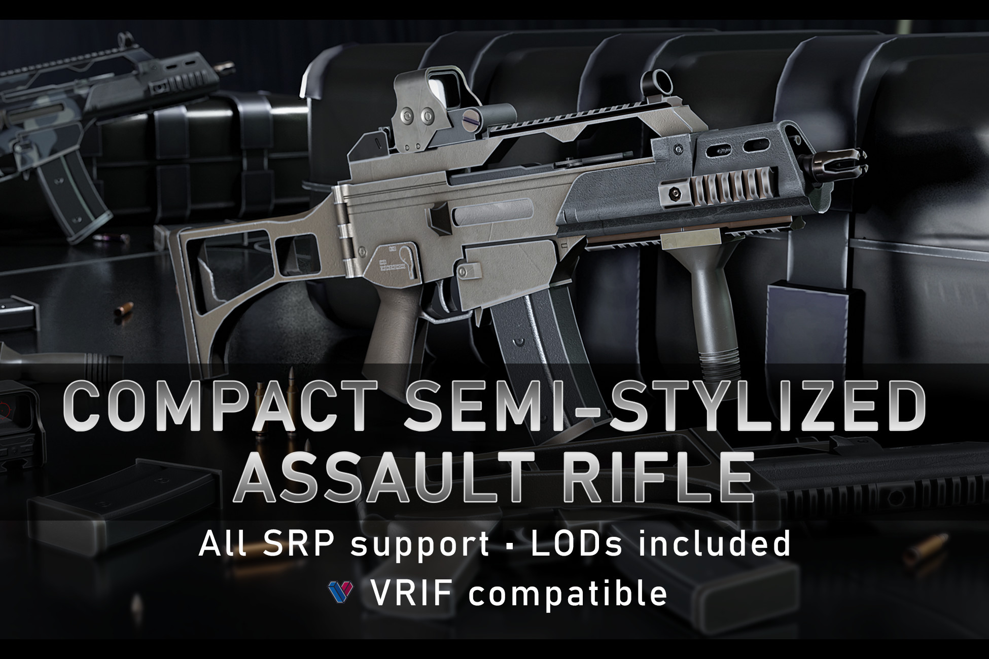 Futuristic Compact Assault Rifle