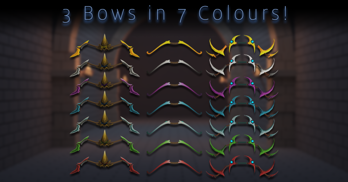 Flat Shade/Low Poly Bows | 3D Weapons | Unity Asset Store