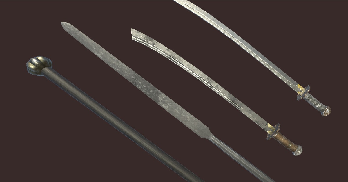 Ancient Chinese Weapons: Sabers, Lance, Hammers (URP) | 3D Weapons ...