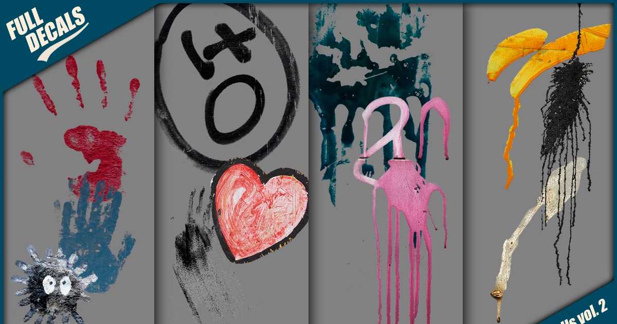 Wall decals Vol. 2 | 2D Textures & Materials | Unity Asset Store