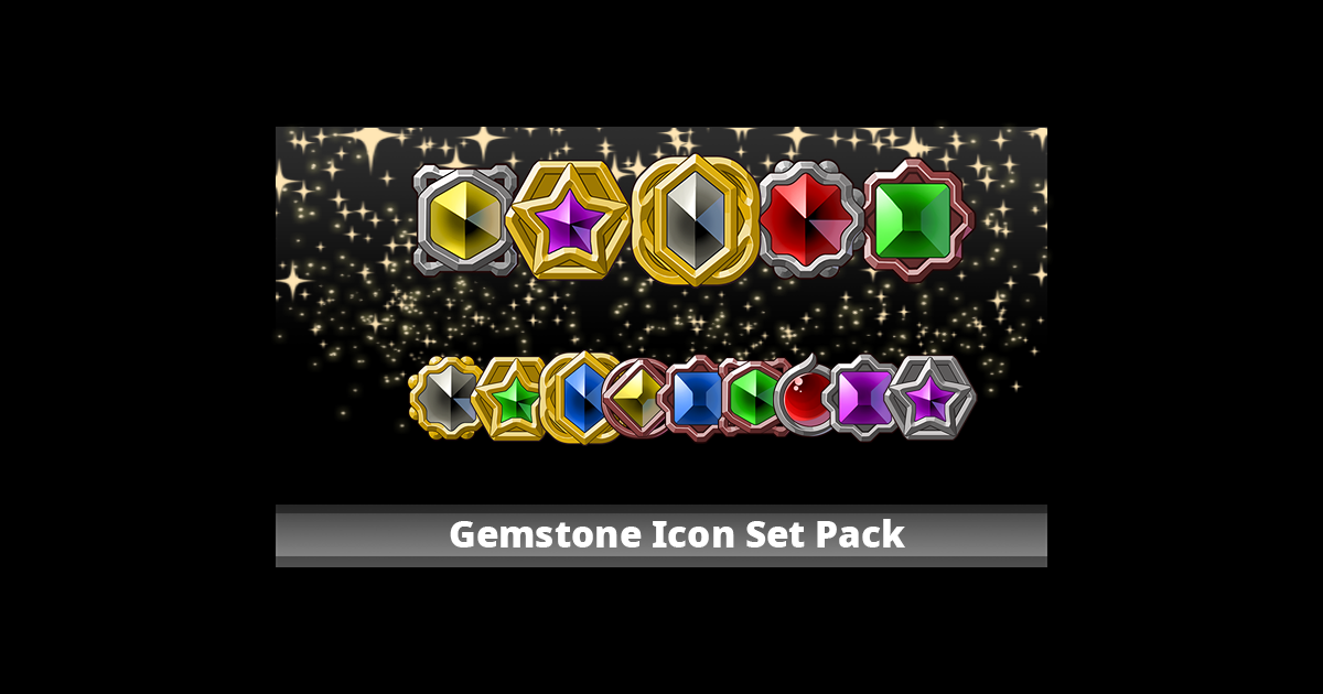 Gemstone Icon Set Pack | 2D Icons | Unity Asset Store