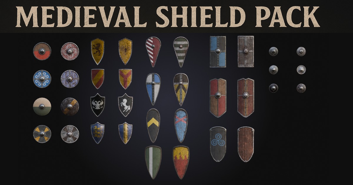 36 Medieval Shield Pack | 3D Props | Unity Asset Store