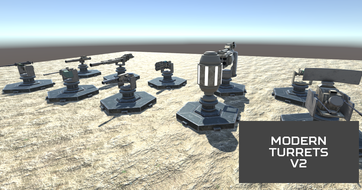 Modern Unmanned Turrets v2 | 3D Land | Unity Asset Store