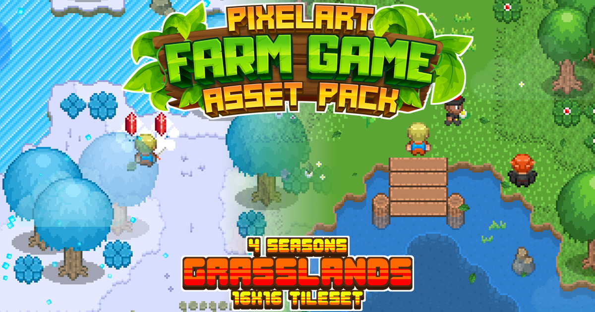 2D Farm Game Grasslands 4 Seasons Tileset | 2D Environments | Unity ...