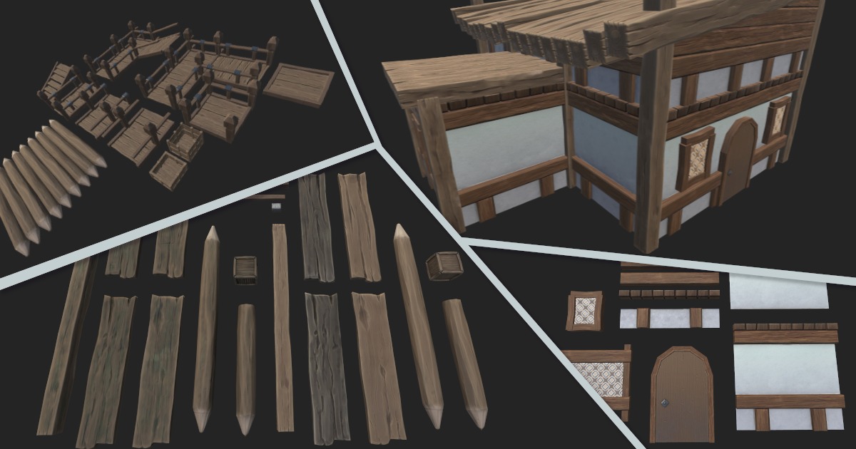 PBR / Stylz Modular Wood Props | 3D Props | Unity Asset Store