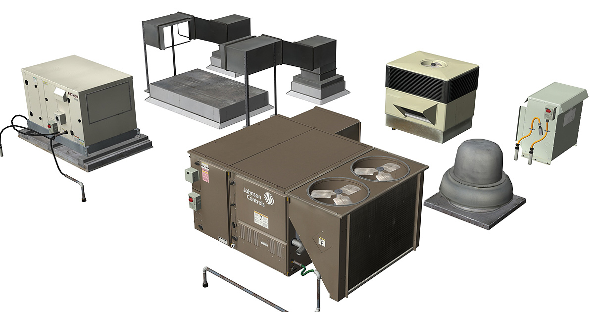 Rooftop Props (HVAC and Pipes) | 3D Industrial | Unity Asset Store