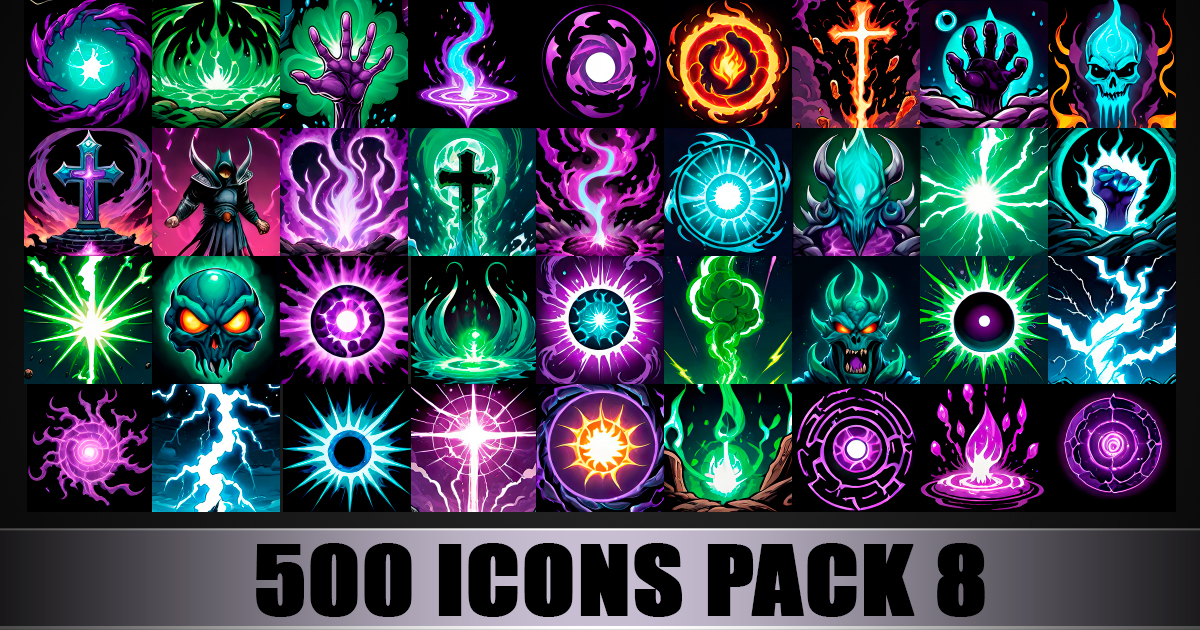 500 Icons Pack 8 2d Unity Asset Store