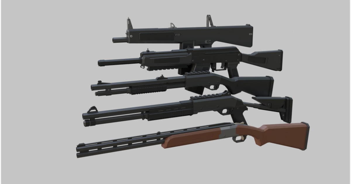 Low Poly ShotGun Weapon Pack 1 | 3D Guns | Unity Asset Store
