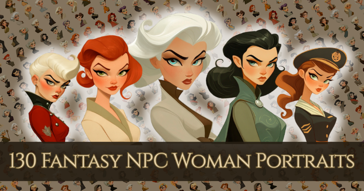 130 Fantasy NPC Portraits – Hand-Painted 2D Character Icons for RPGs ...