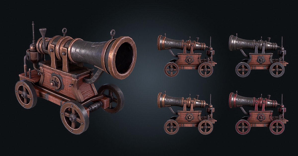 Steampunk Cannon V1 – Fantasy Weapon | Built-In & URP Compatible | 3D ...