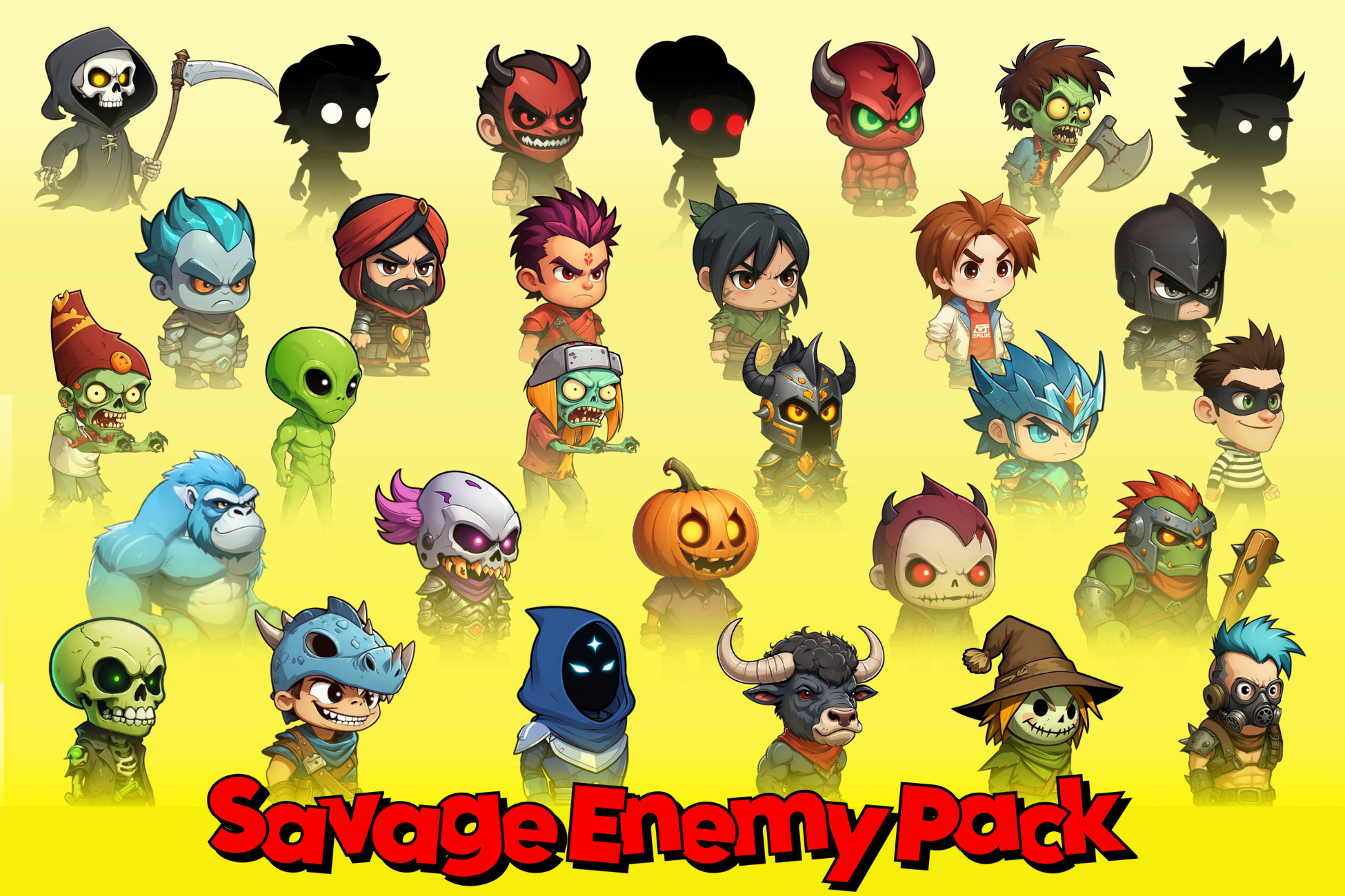 Savage Enemy Pack 30 Characters | 2D Characters | Unity Asset Store
