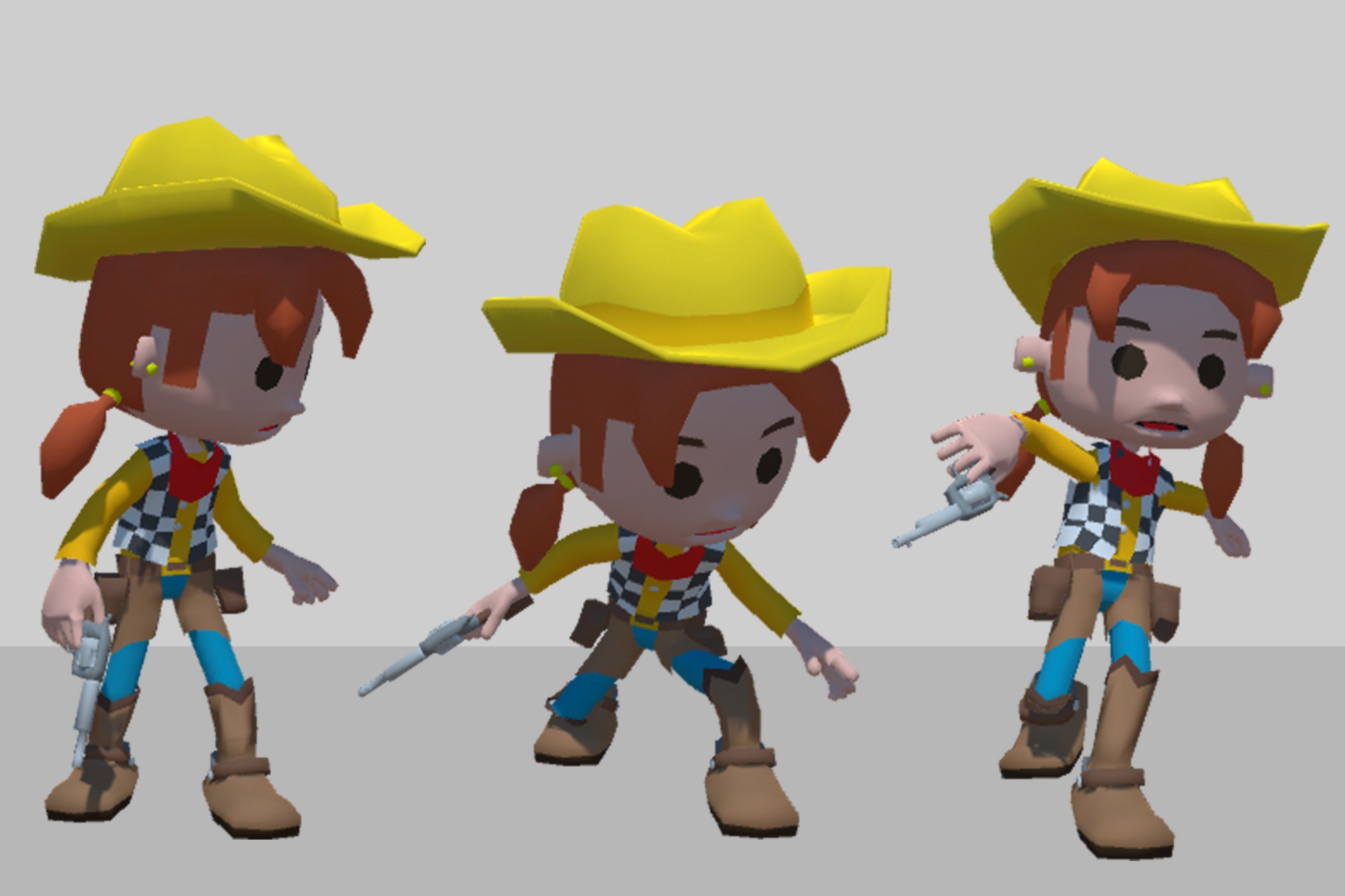 3D Character #044 - Cowgirl - Animated - Low Poly - FBX | 3D Characters ...